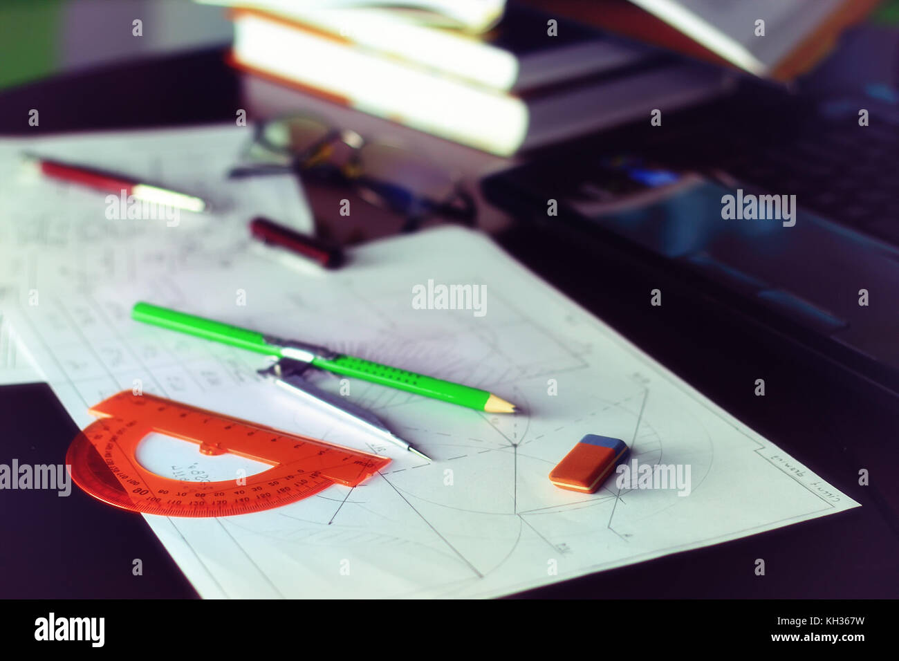 board table pencil divider Stock Photo - Alamy