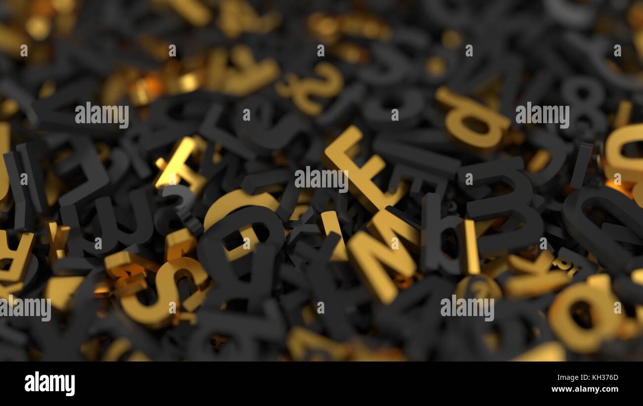 stack of letters. conceptual illustration background in 3d Stock Photo ...