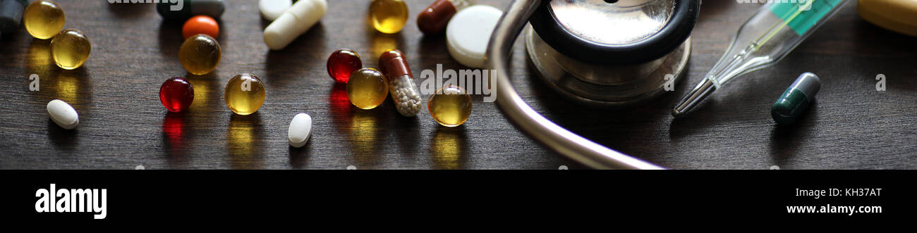 Background with medications and tablets Stock Photo - Alamy