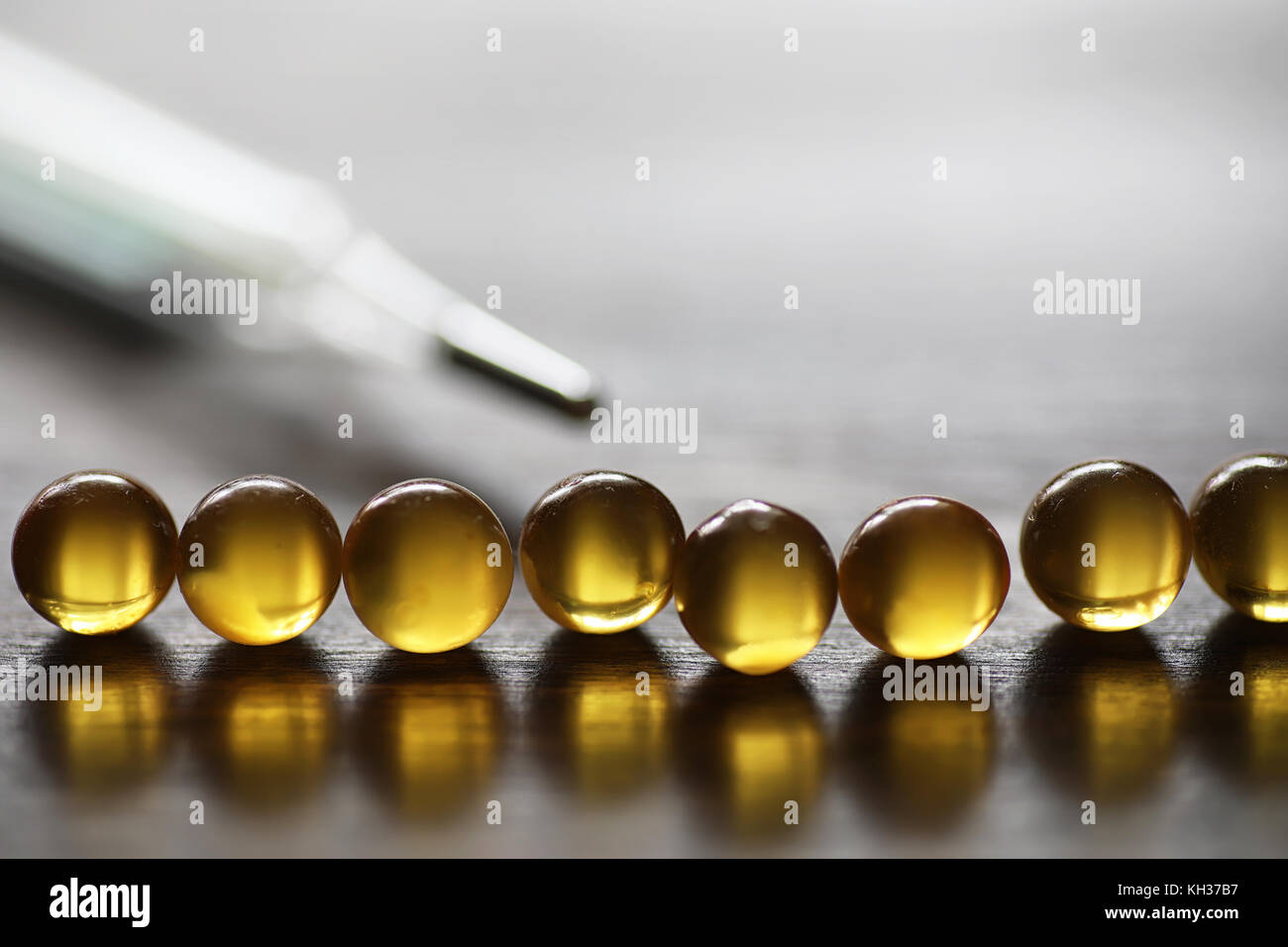 Fish fat. Medical products for the treatment of diseases. The co Stock ...