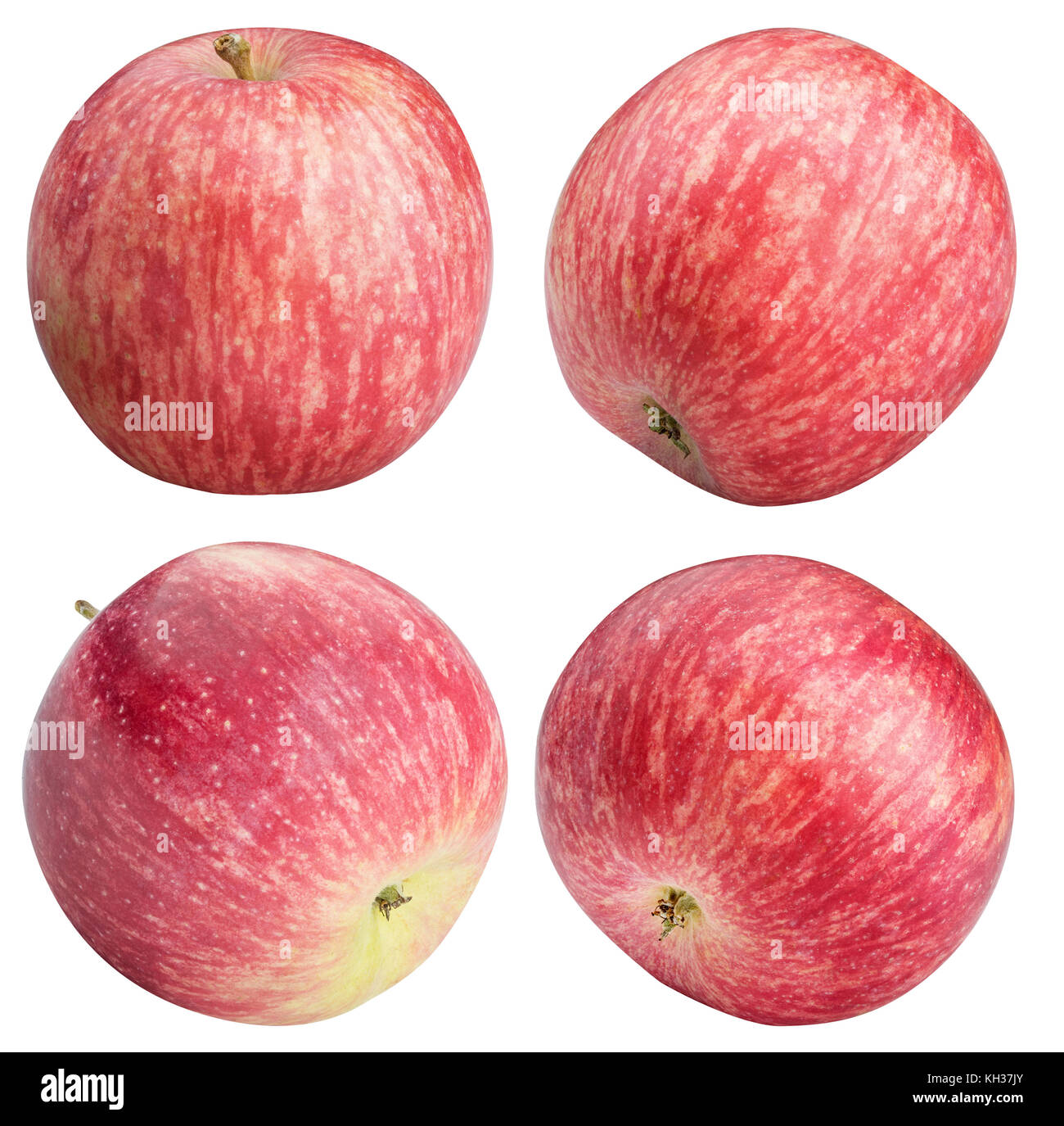 Set of red fresh apples isolated on white background with clipping path ...