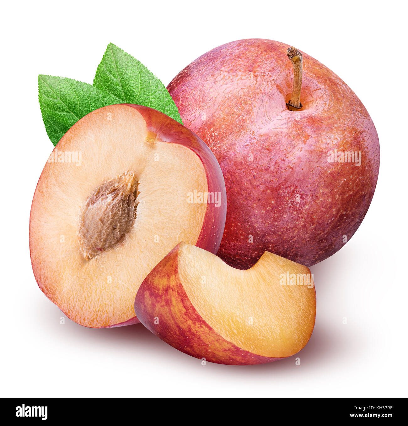 Group of plums isolated on white background with clipping path Stock ...