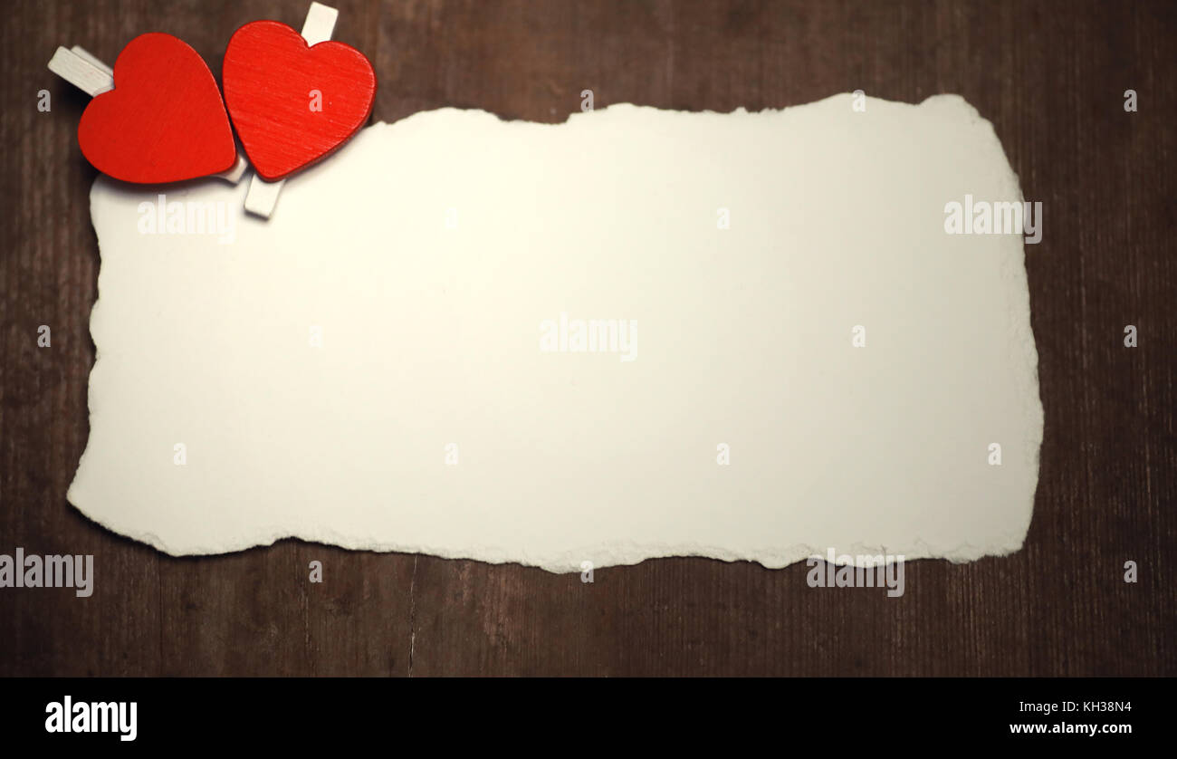 white sheet of paper love notes and heart shape Stock Photo - Alamy