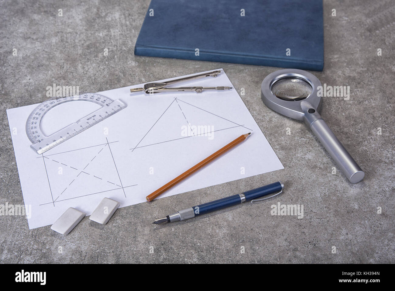 Mathemethics and geometry tools in the school and projecting Stock ...