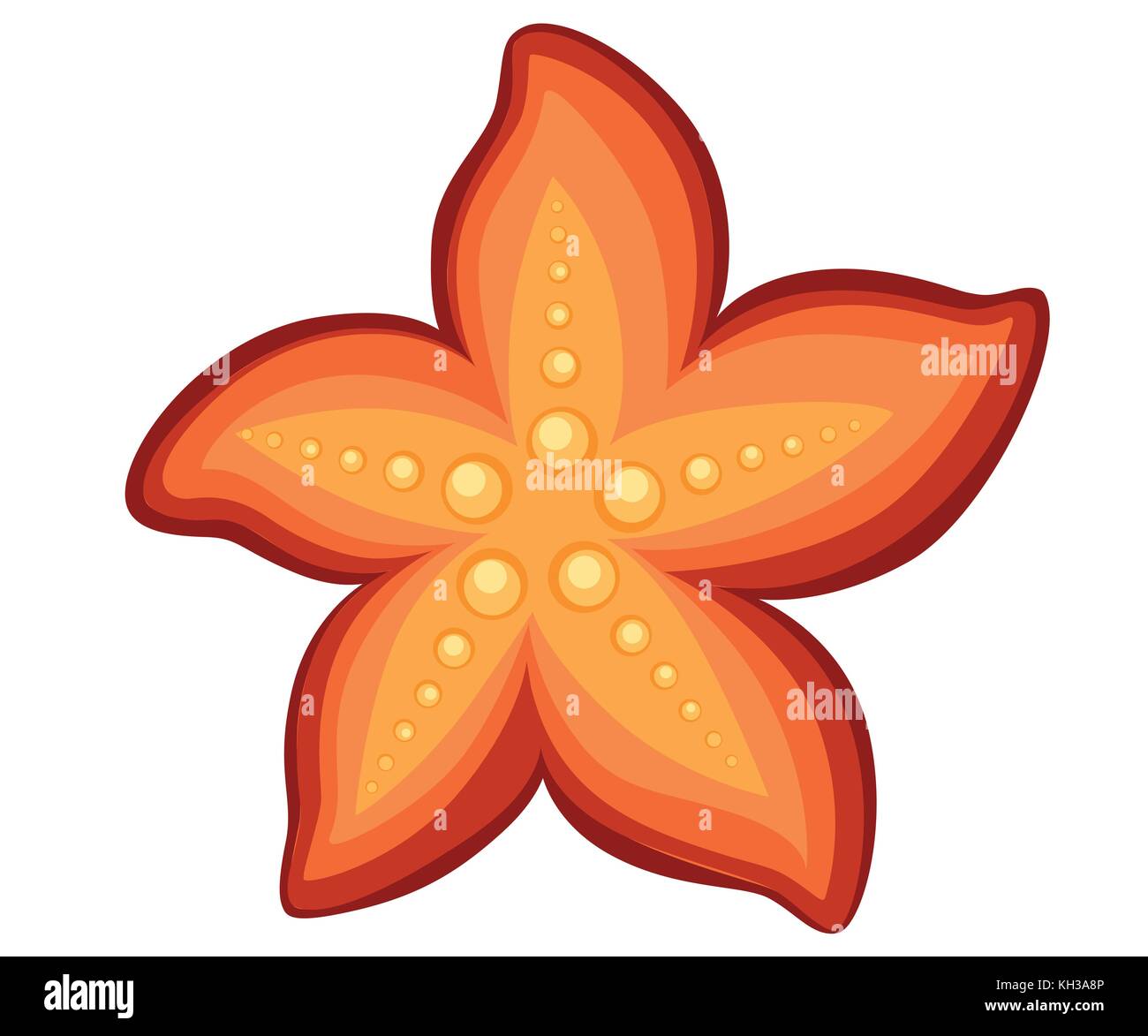 Starfish in flat style. Marine icon in cartoon style. Summer vector ...