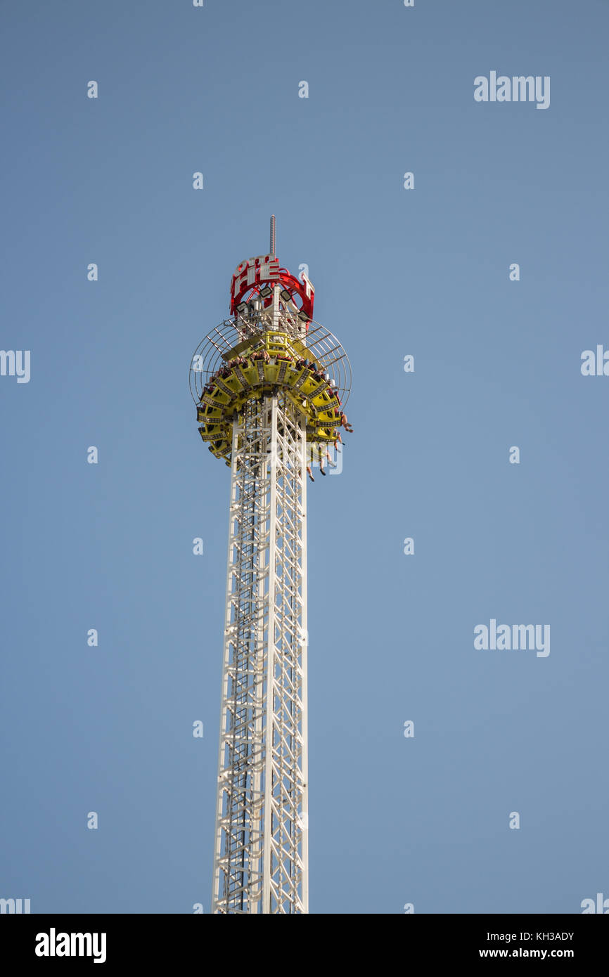Amusement park , Vertical swing, Prater Vienna Austria 26.August 2017 ...