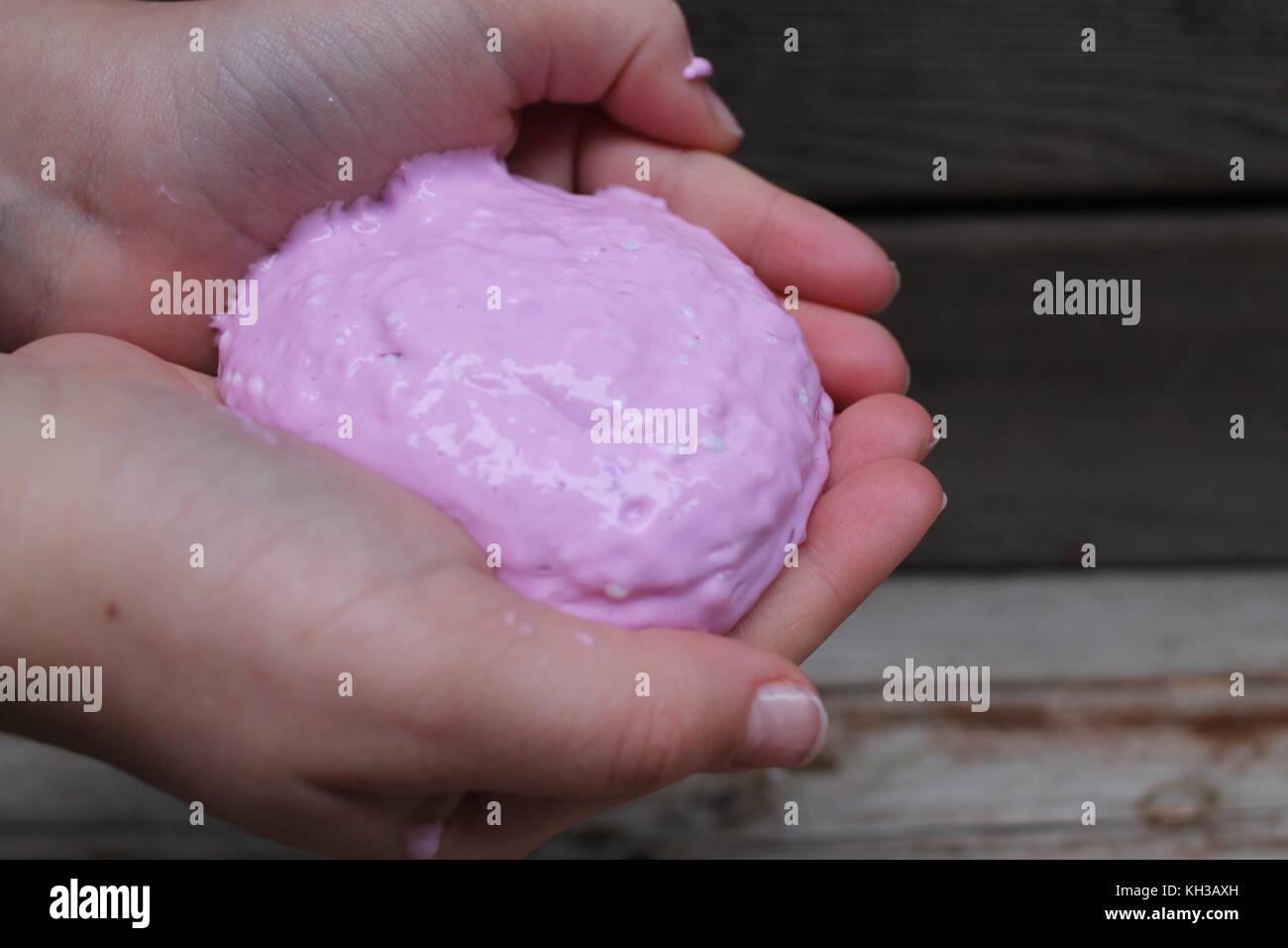 slime in child's hands Stock Photo - Alamy