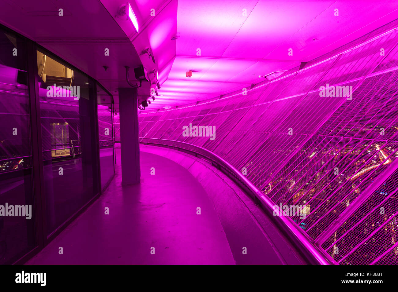 Toronto, Canada - Oct 12, 2017: Illuminated interior of the CN Tower at ...