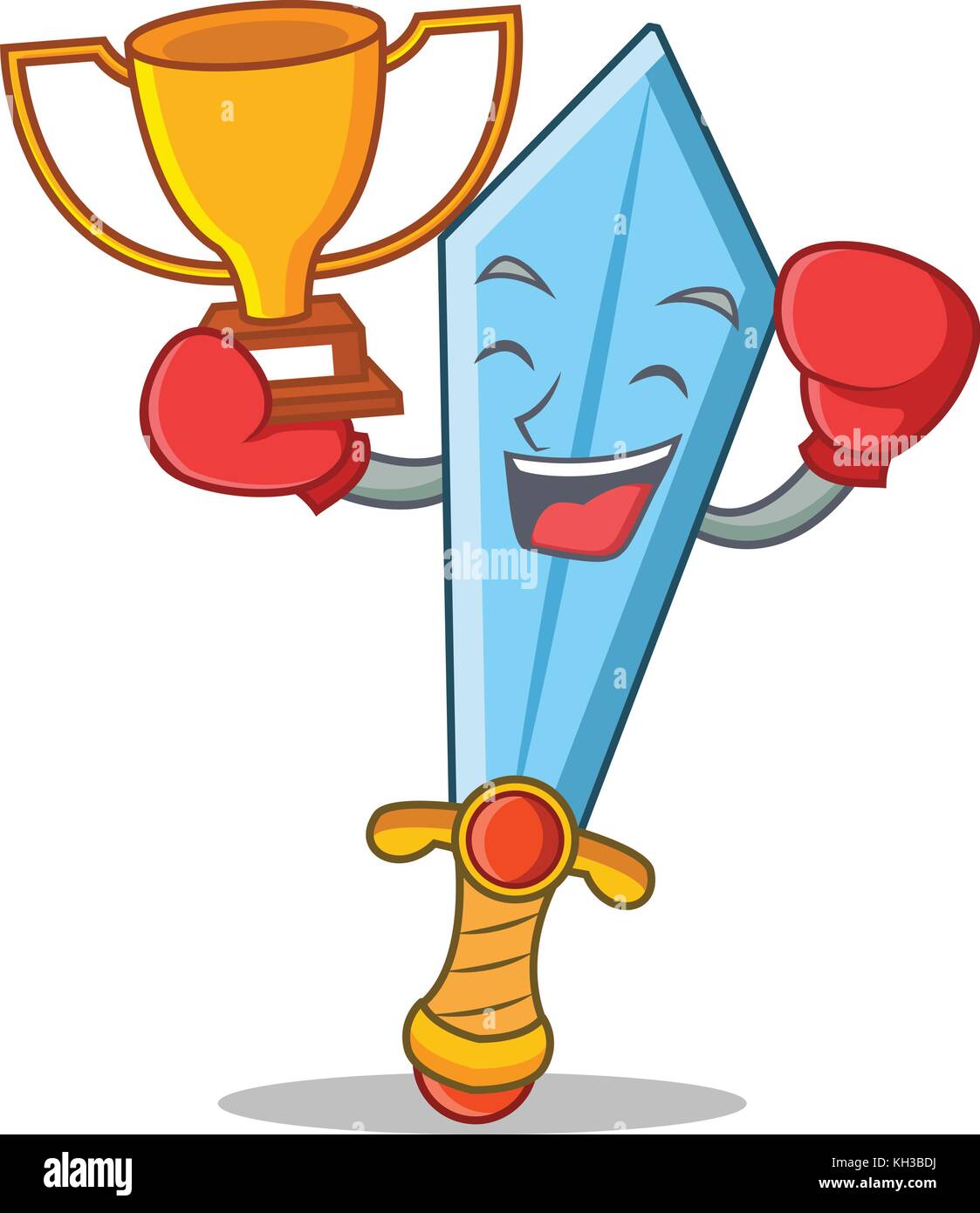 Boxing winner sword character cartoon style Stock Vector Image & Art ...