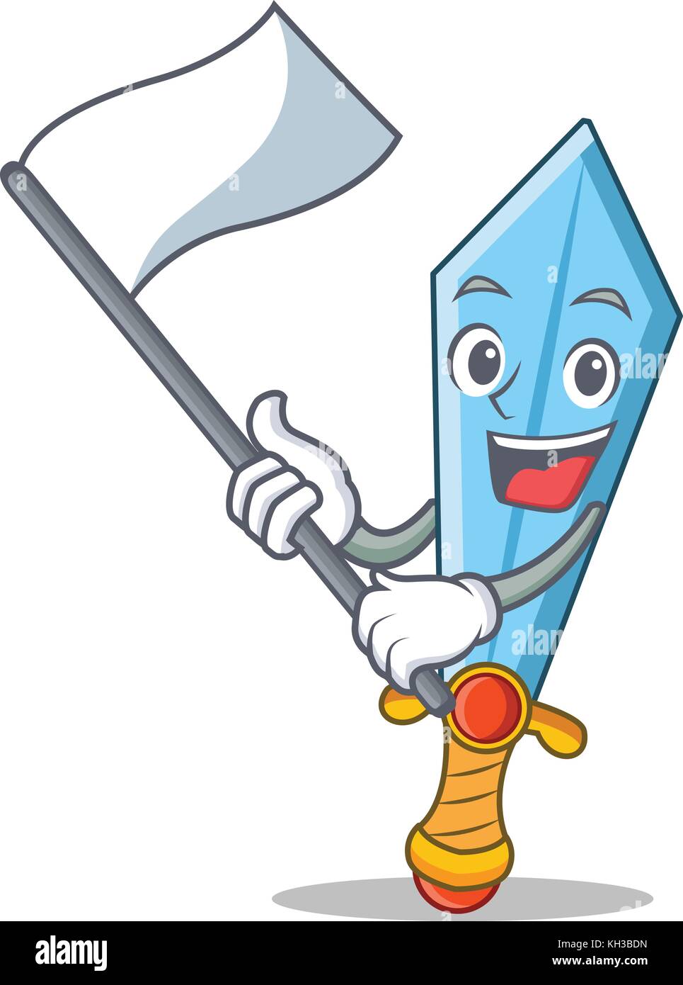 With flag sword character cartoon style Stock Vector Image & Art - Alamy