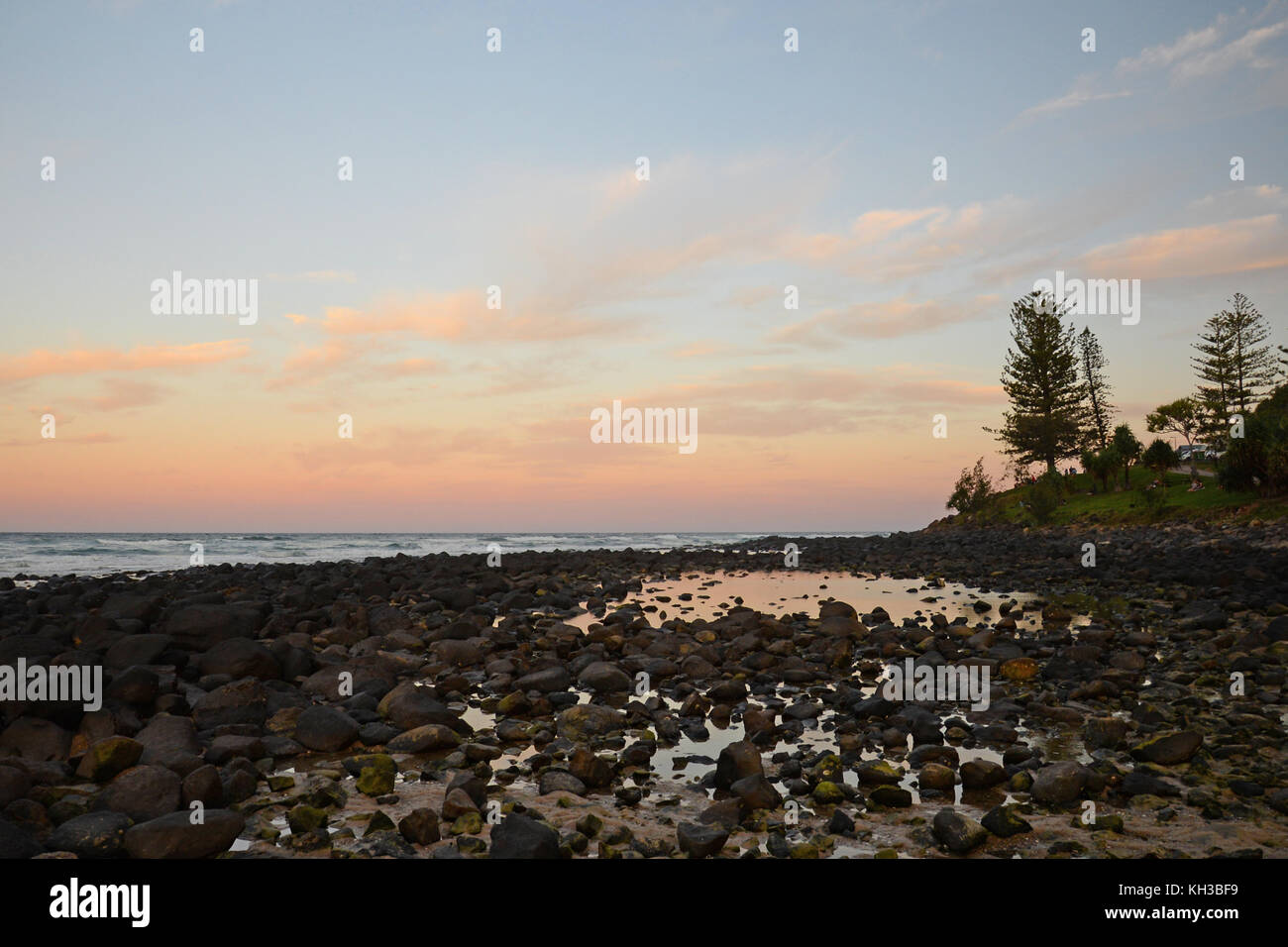 Sunset in burleigh heads, Australia Stock Photo - Alamy