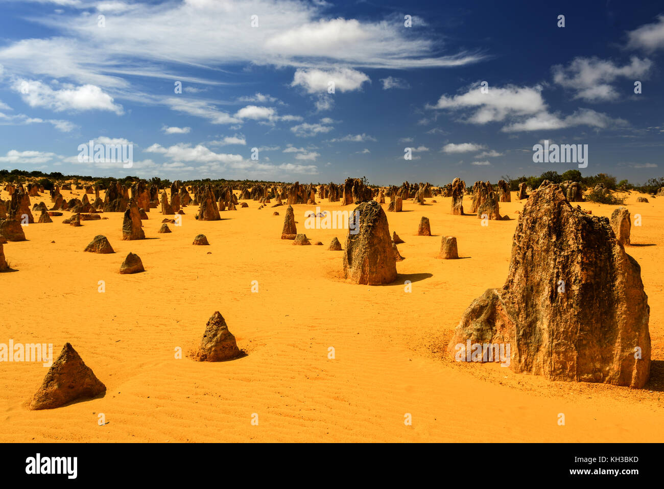 The Pinnacles in the Nambung National Park, Western Australia. The ...