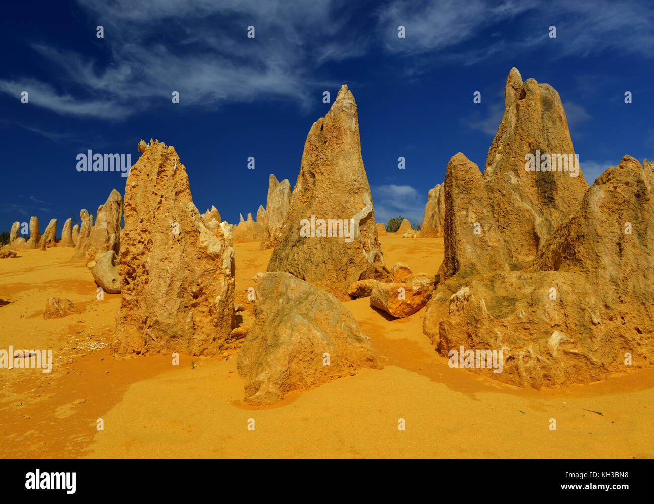The Pinnacles in the Nambung National Park, Western Australia. The ...