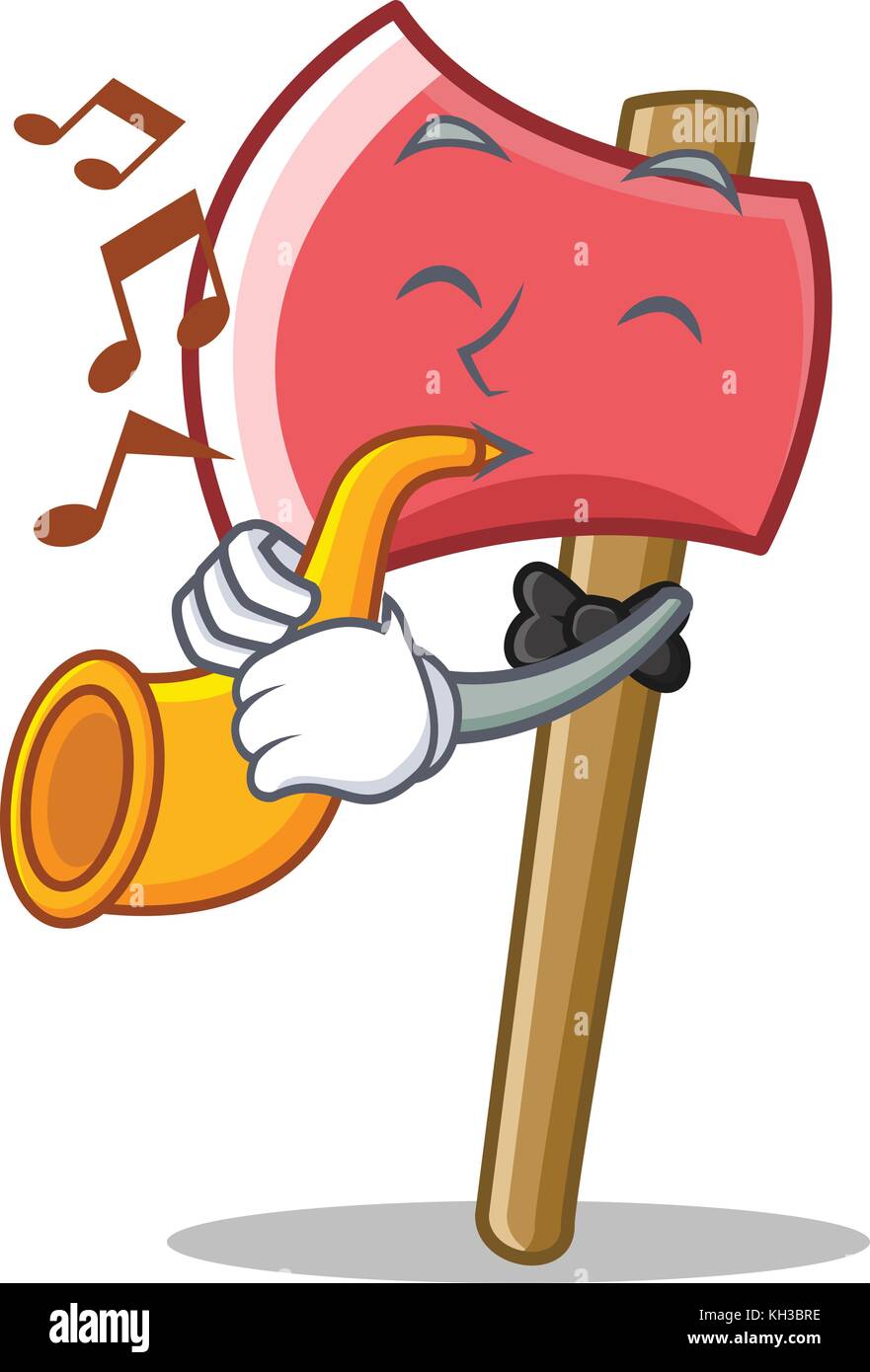 With trumpet axe character cartoon style Stock Vector Image & Art - Alamy