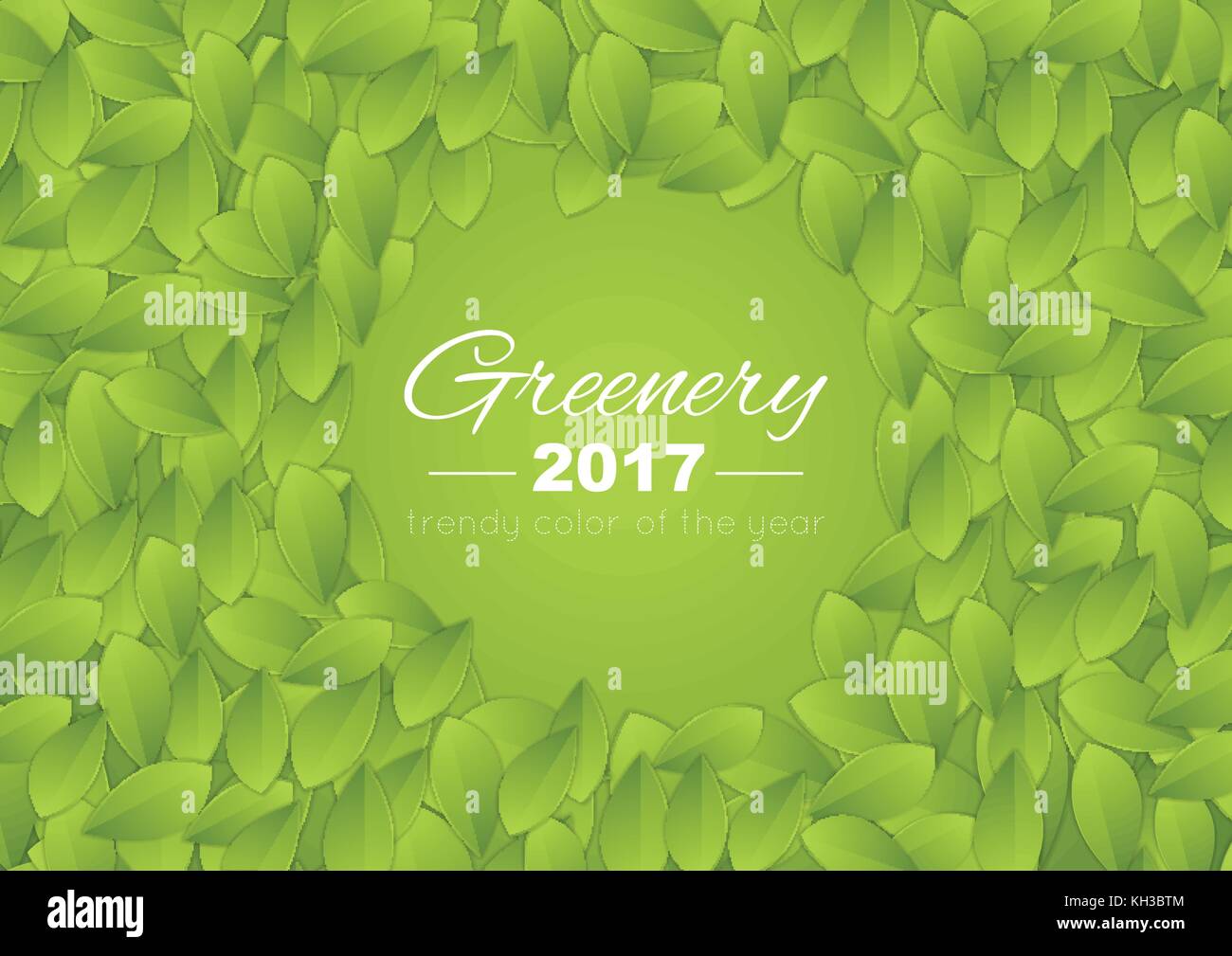 Color of the year 2017 Greenery abstract background. Summer leaves ...