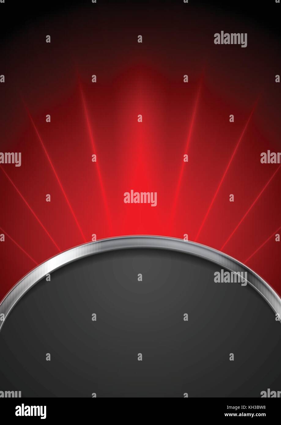 Abstract red beams design with silver wave and black background ...