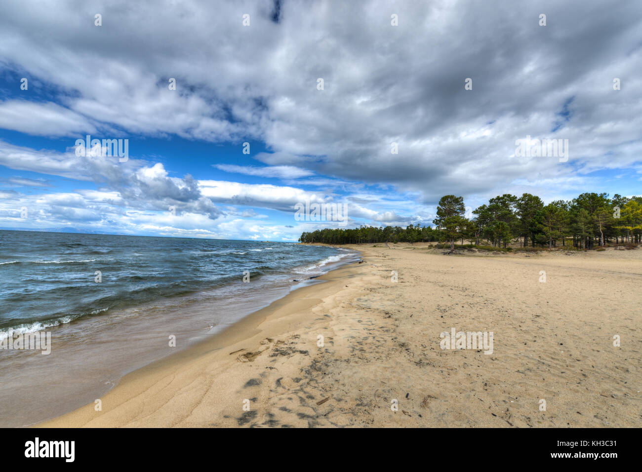 Shore along Lake Baikal in the Russian resort of Goryachinsk Stock ...