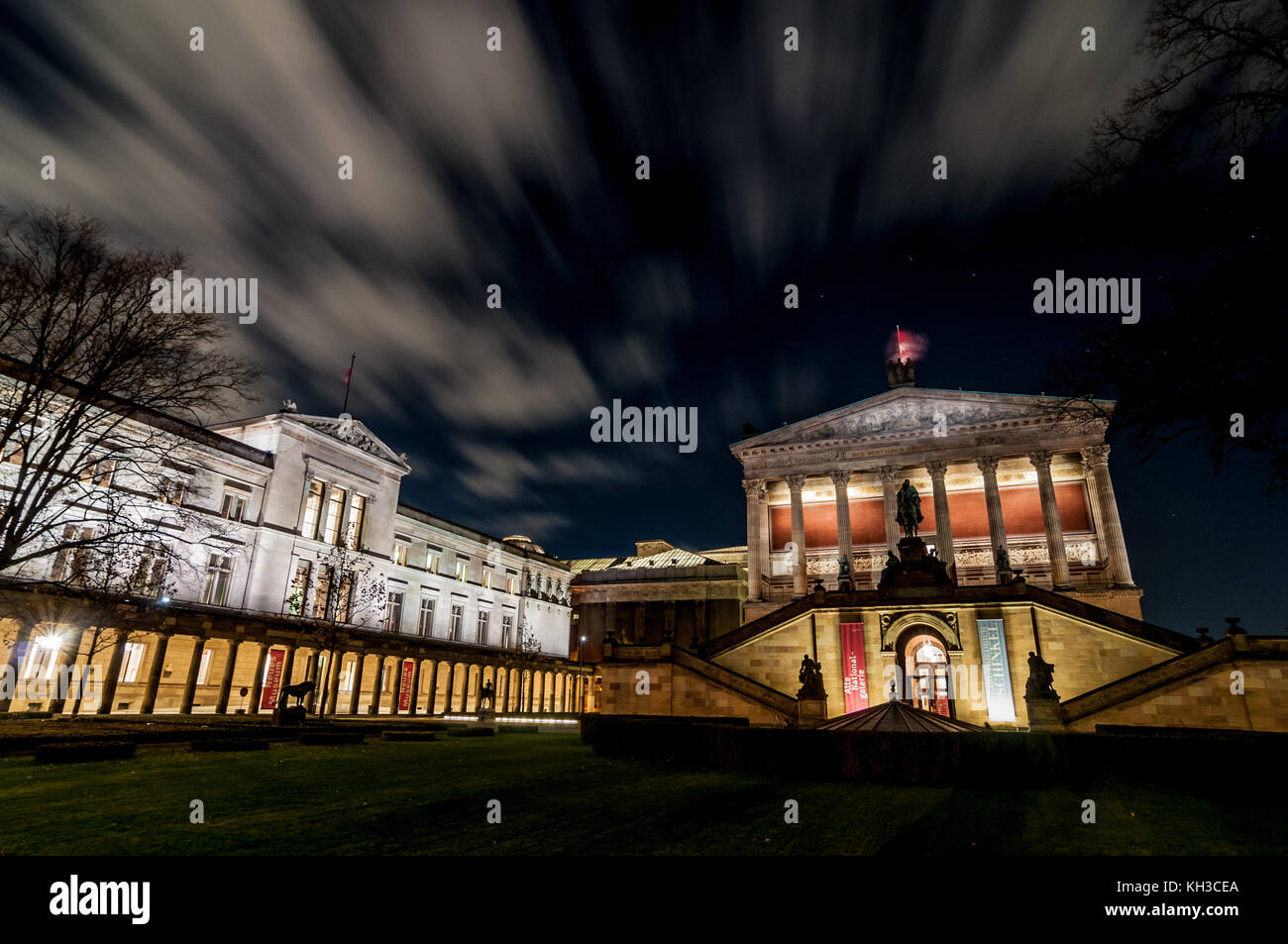 The Altes Museum at night. It is one of several internationally ...