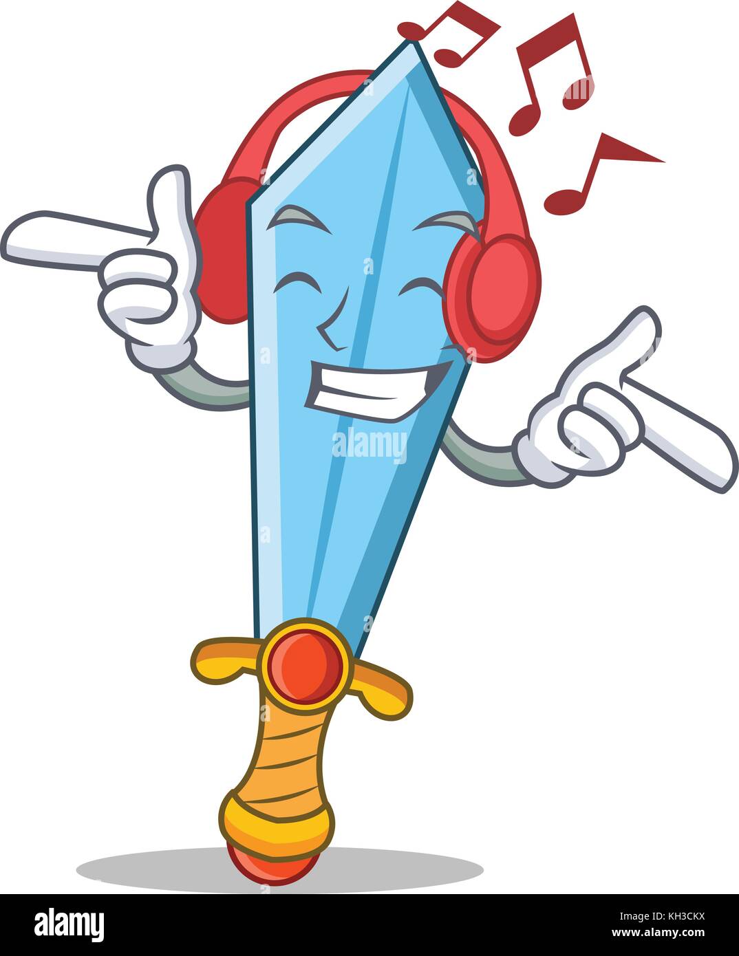 Listening music sword character cartoon style Stock Vector Image & Art ...