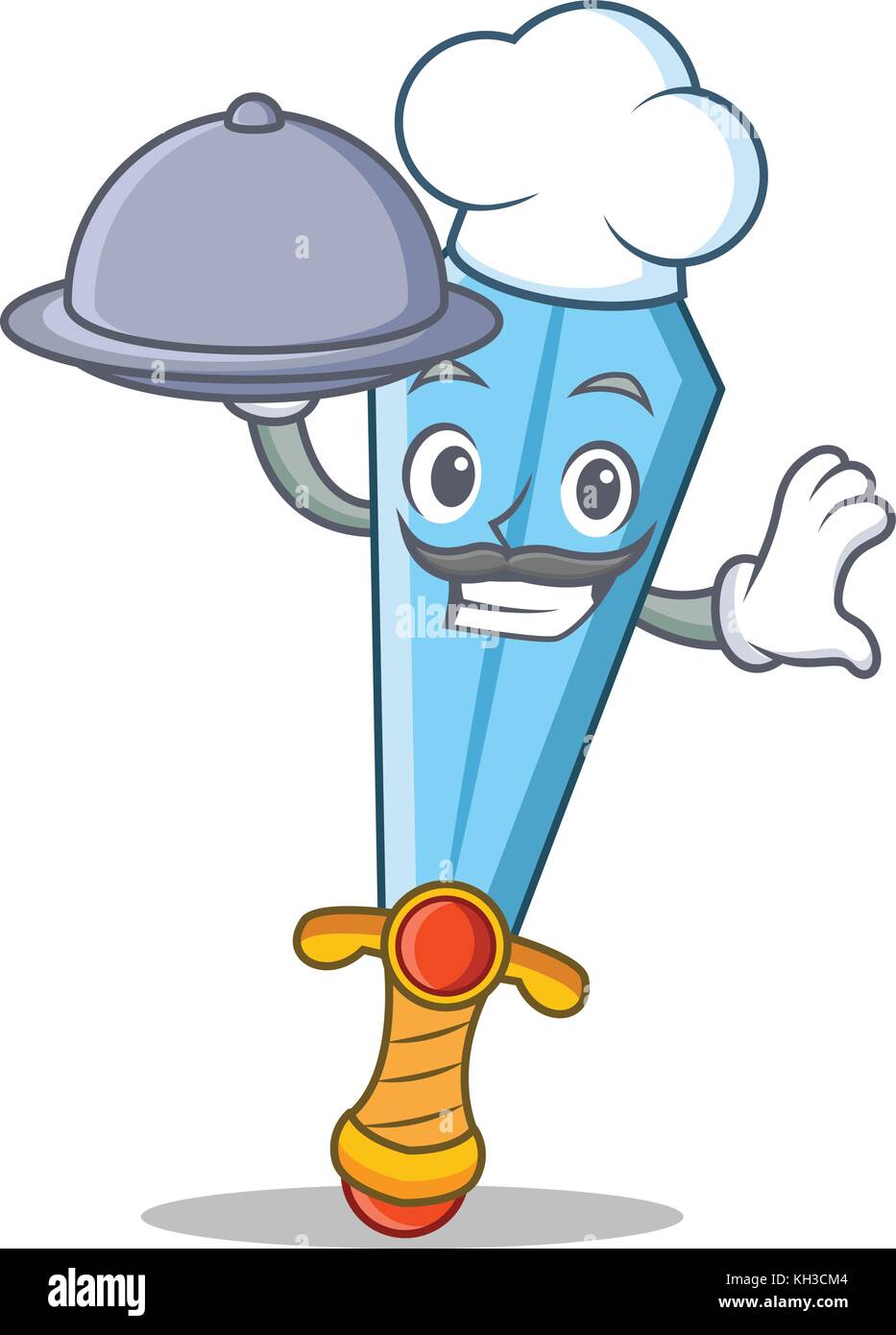 Chef with food sword character cartoon style Stock Vector Image & Art ...