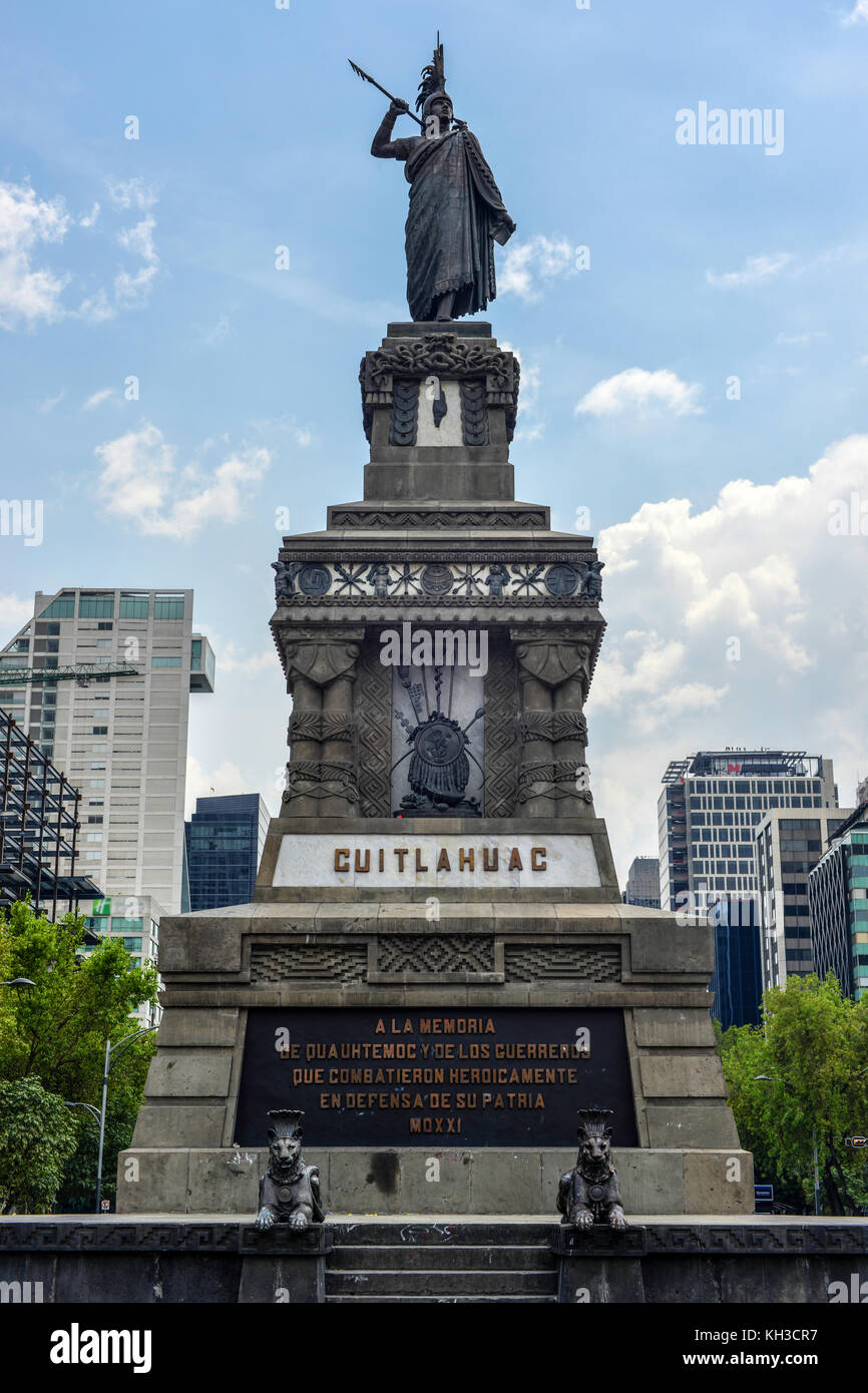 Monument to Cuitláhuac along Paseo de la Reforma in Mexico City, Mexico ...