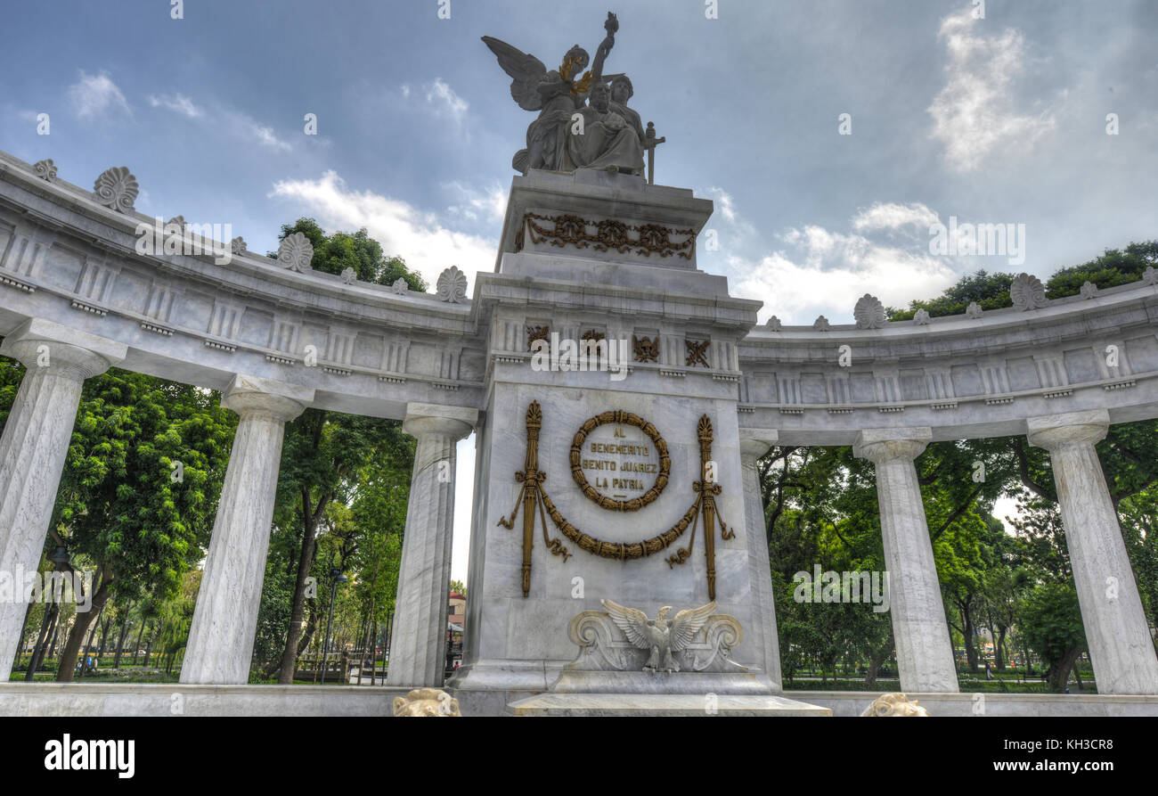 Monument made of marble to Benito Juarez in Mexico City built during ...