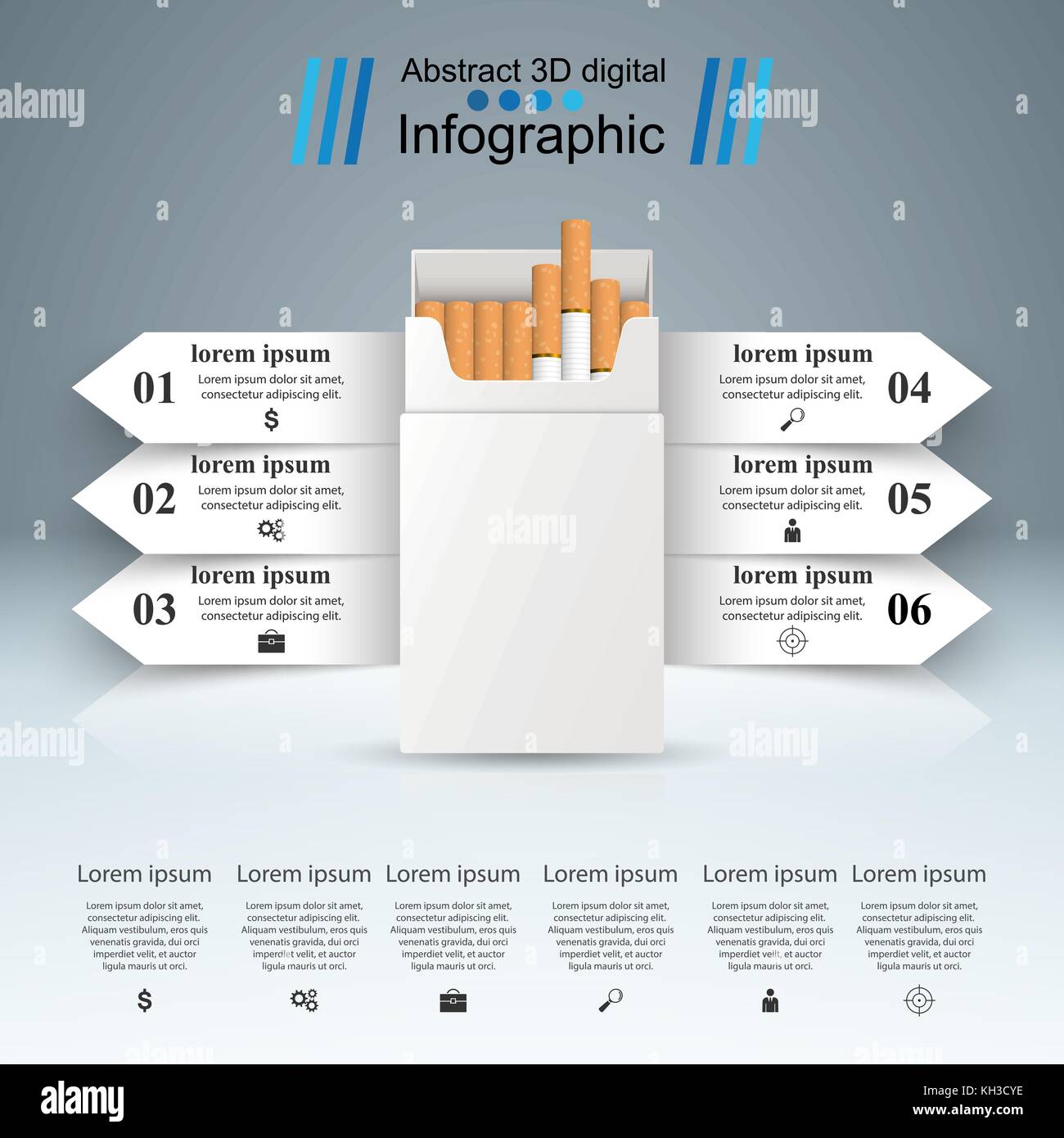 Harmful cigarette, viper, smoke, business infographics Stock Vector ...
