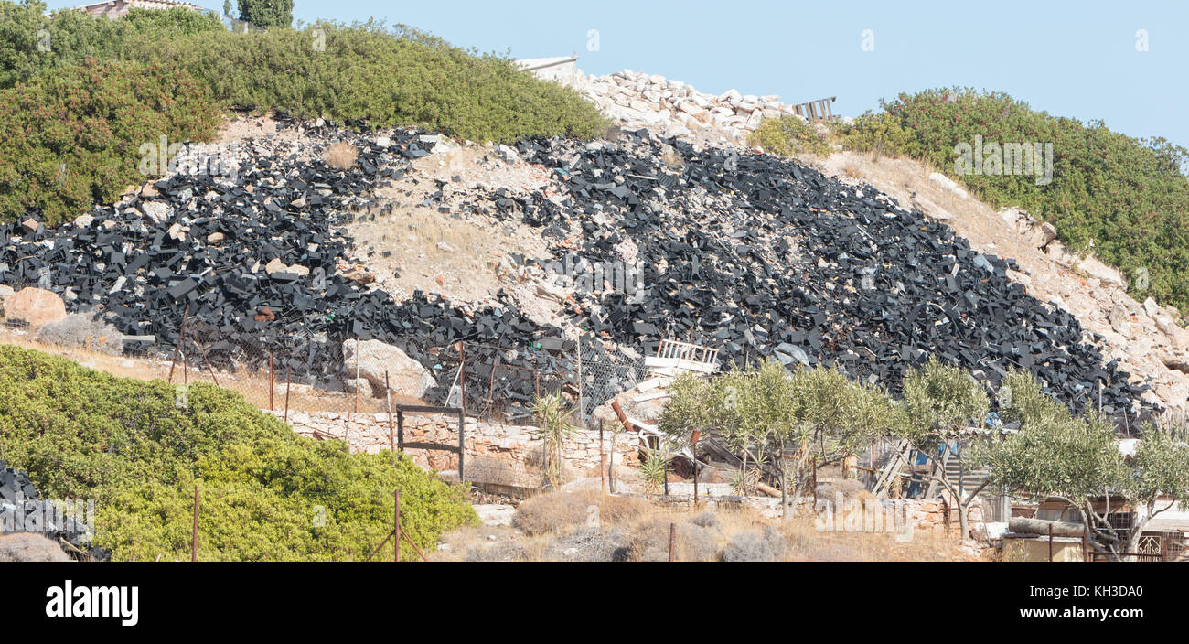 Pollution in Greece - Rubble left in nature Stock Photo - Alamy