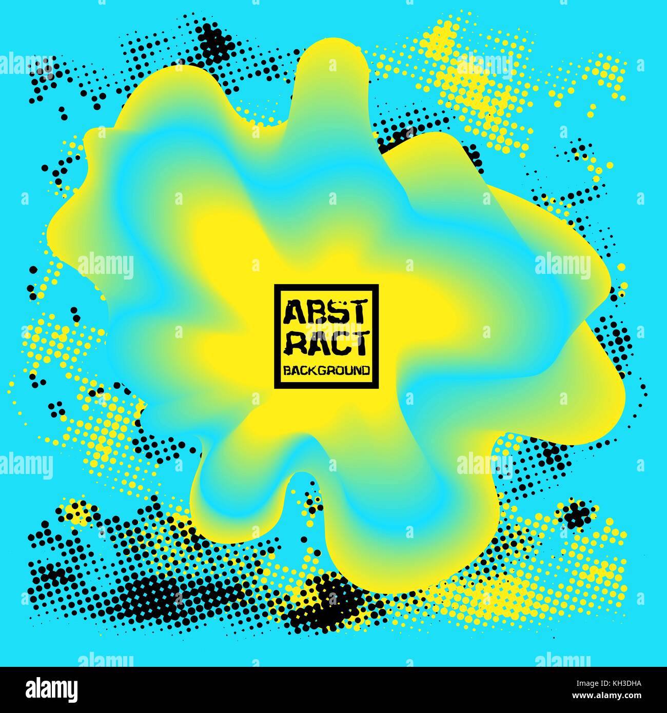 Abstract blue and yellow background. Dynamic fluid effect Vector ...