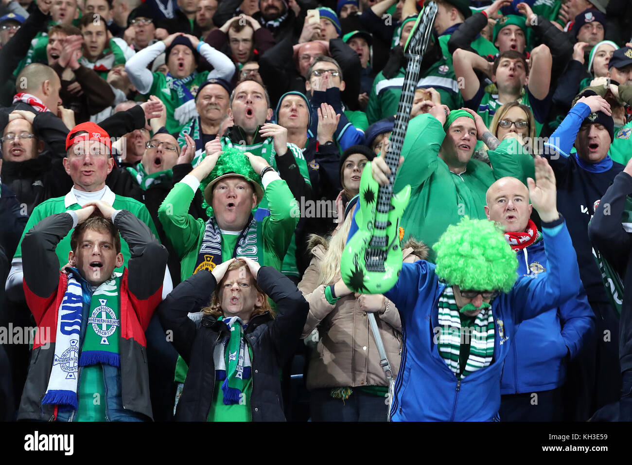 Northern Ireland fans in the stands during the FIFA World Cup ...