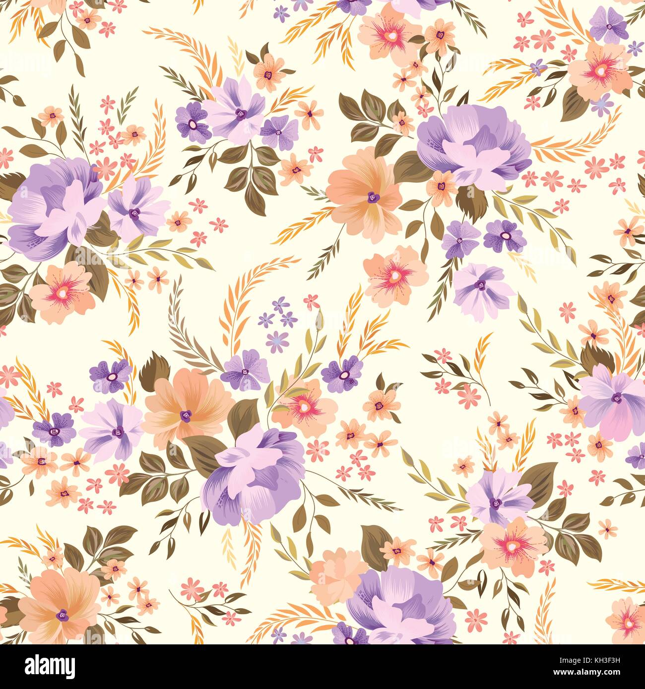 Floral seamless pattern. Flower background. Flourish garden wallpaper ...