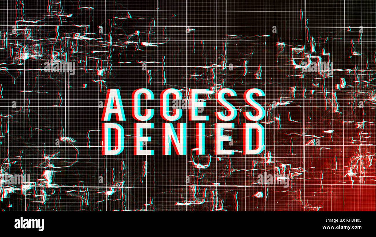 A computer modeled 3d illustration of a digital access denied command ...