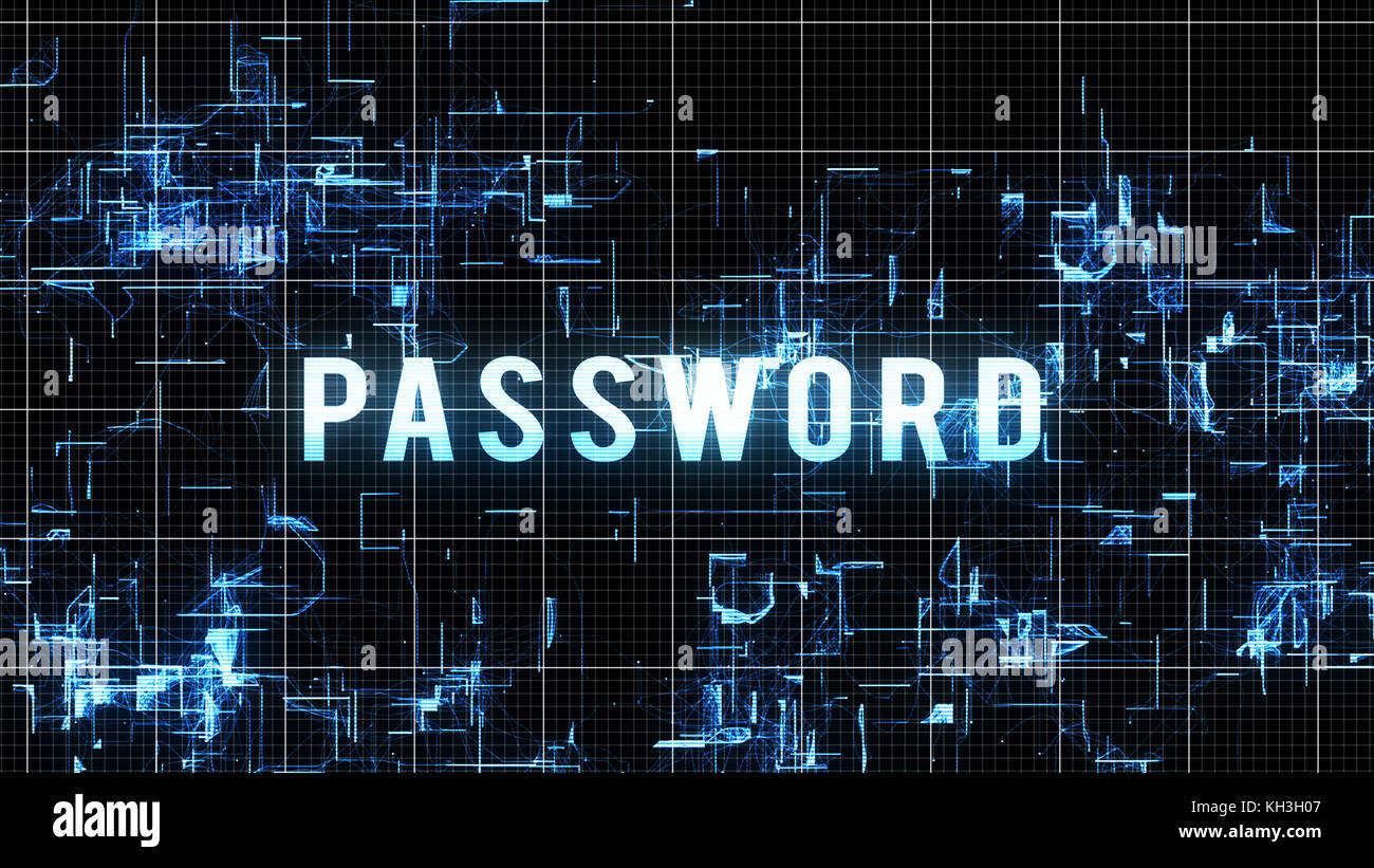 An inspiring 3d rendering of a digital, white and blue password order ...
