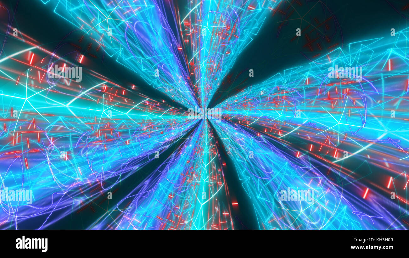 A futuristic 3d illustration of some psychedelic backdrop with radiant ...