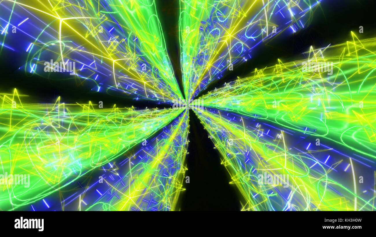 A trancelike 3d rendering of some psychedelic backdrop with yellow ...