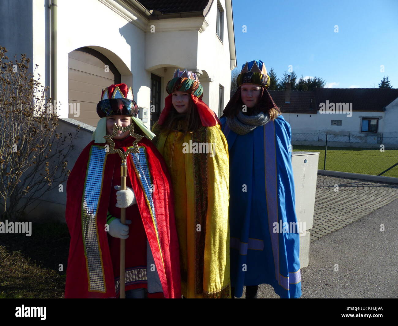 Austria, young woman dress as Three Kings Stock Photo - Alamy
