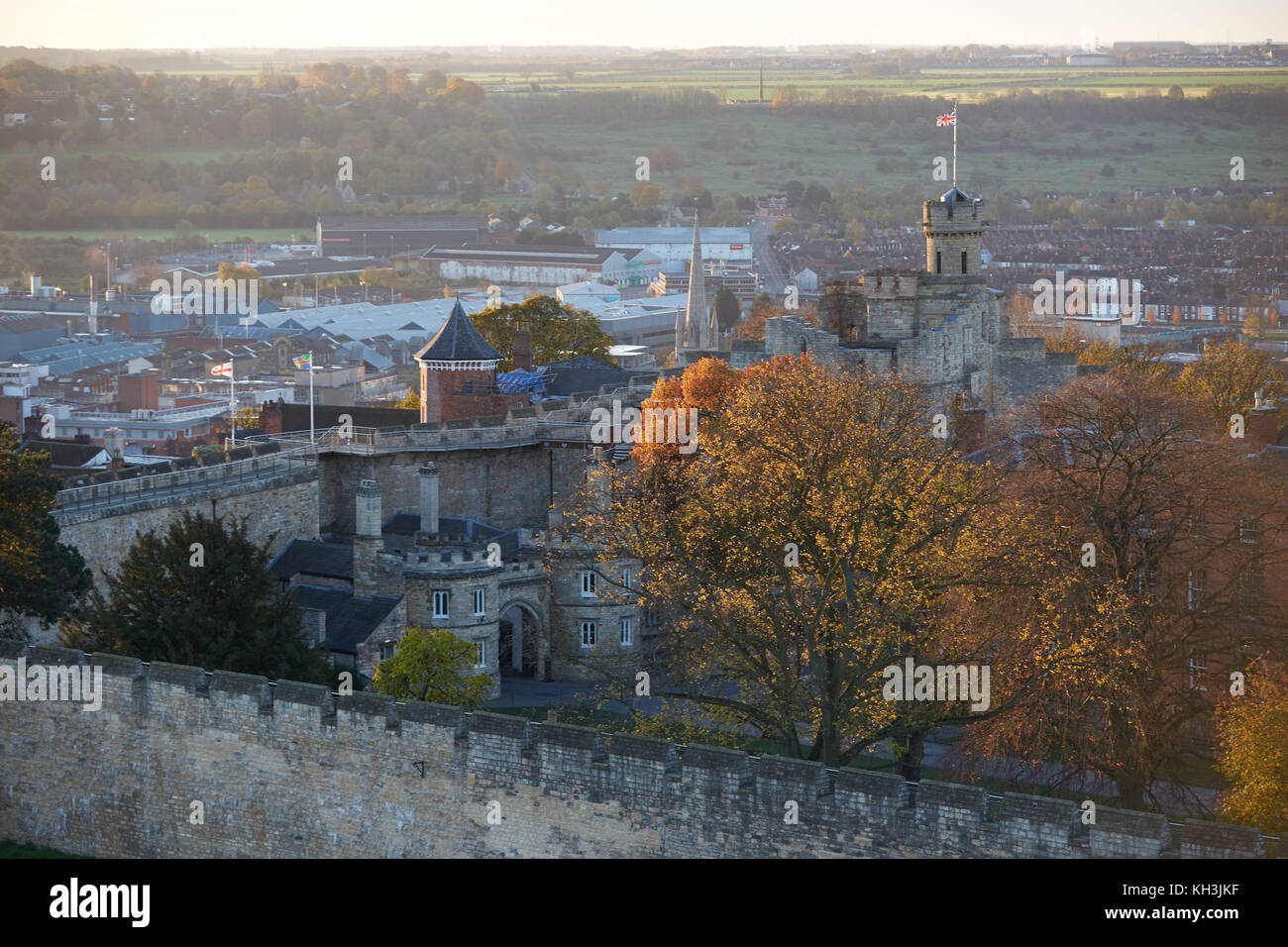 The Observatory Tower of Lincoln Castle with Bomber command memorial in ...