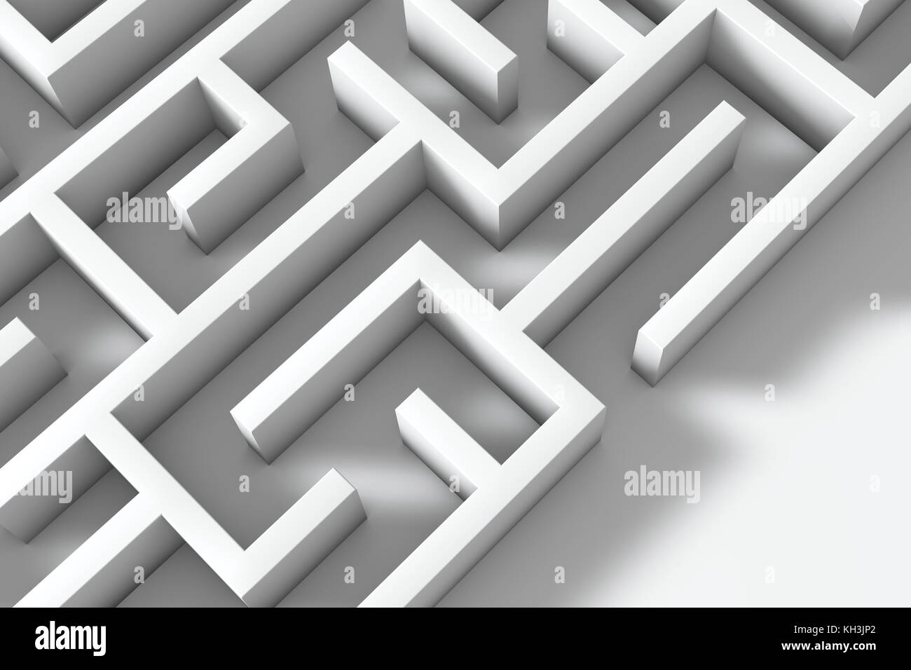 Complex maze structure. Business problems and solution concept. 3D ...