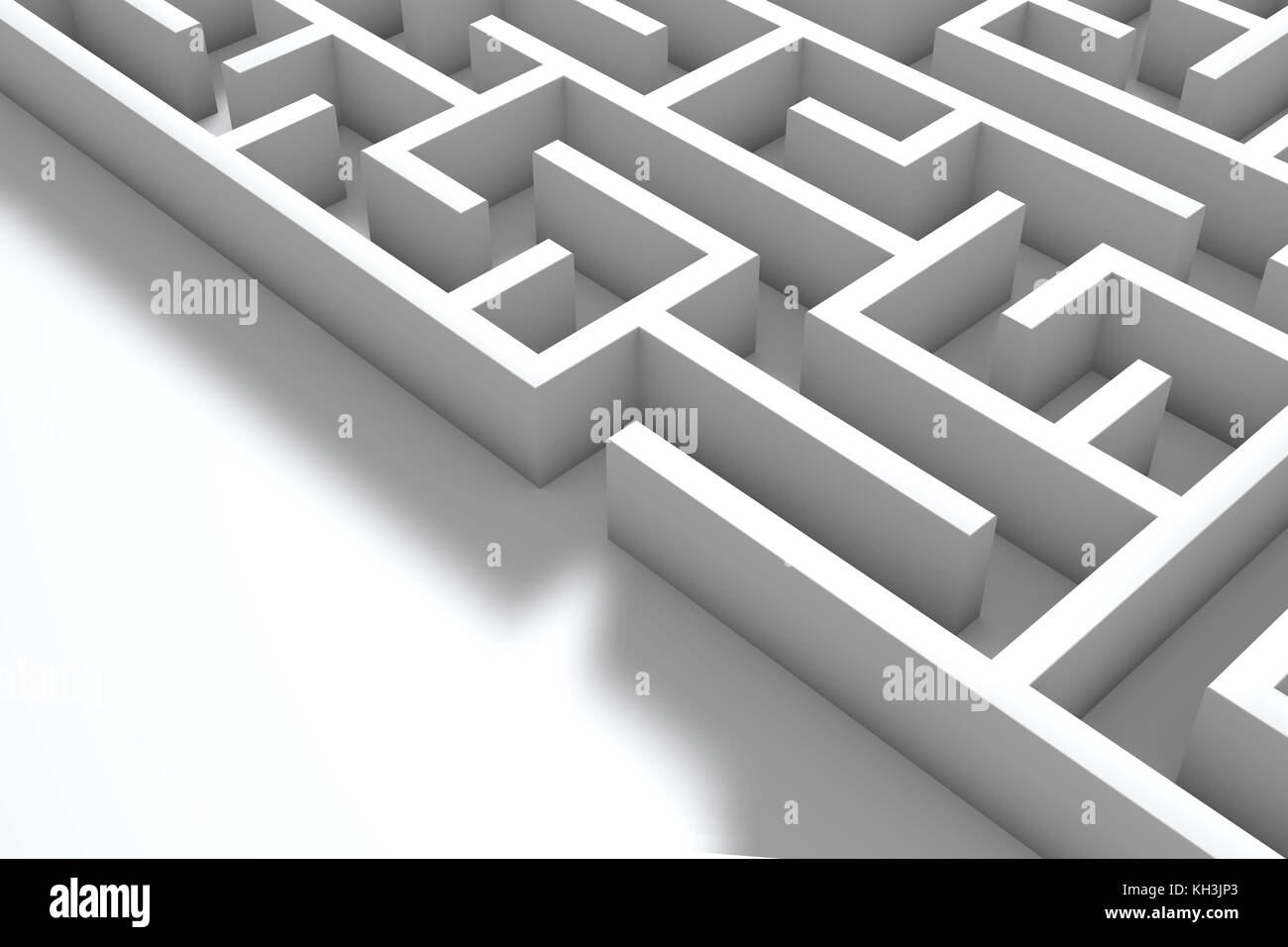 Complex maze structure. Business problems and solution concept. 3D ...