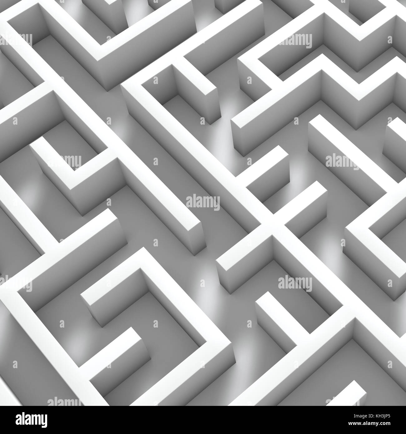 Complex maze structure. Business problems and solution concept. 3D ...