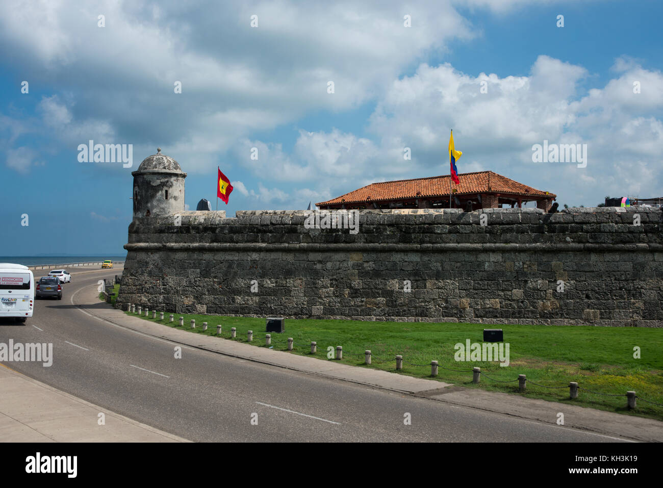 South America, Colombia, Cartagena. Historic walled city center, city ...