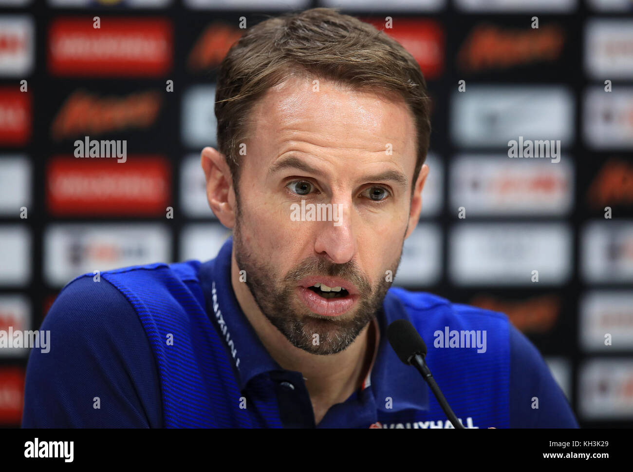 England manager Gareth Southgate during a press conference at Enfield ...