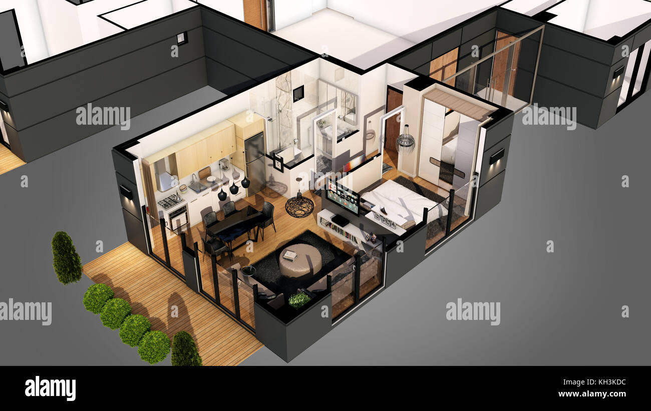 Plan View Render Realistic Buildings
