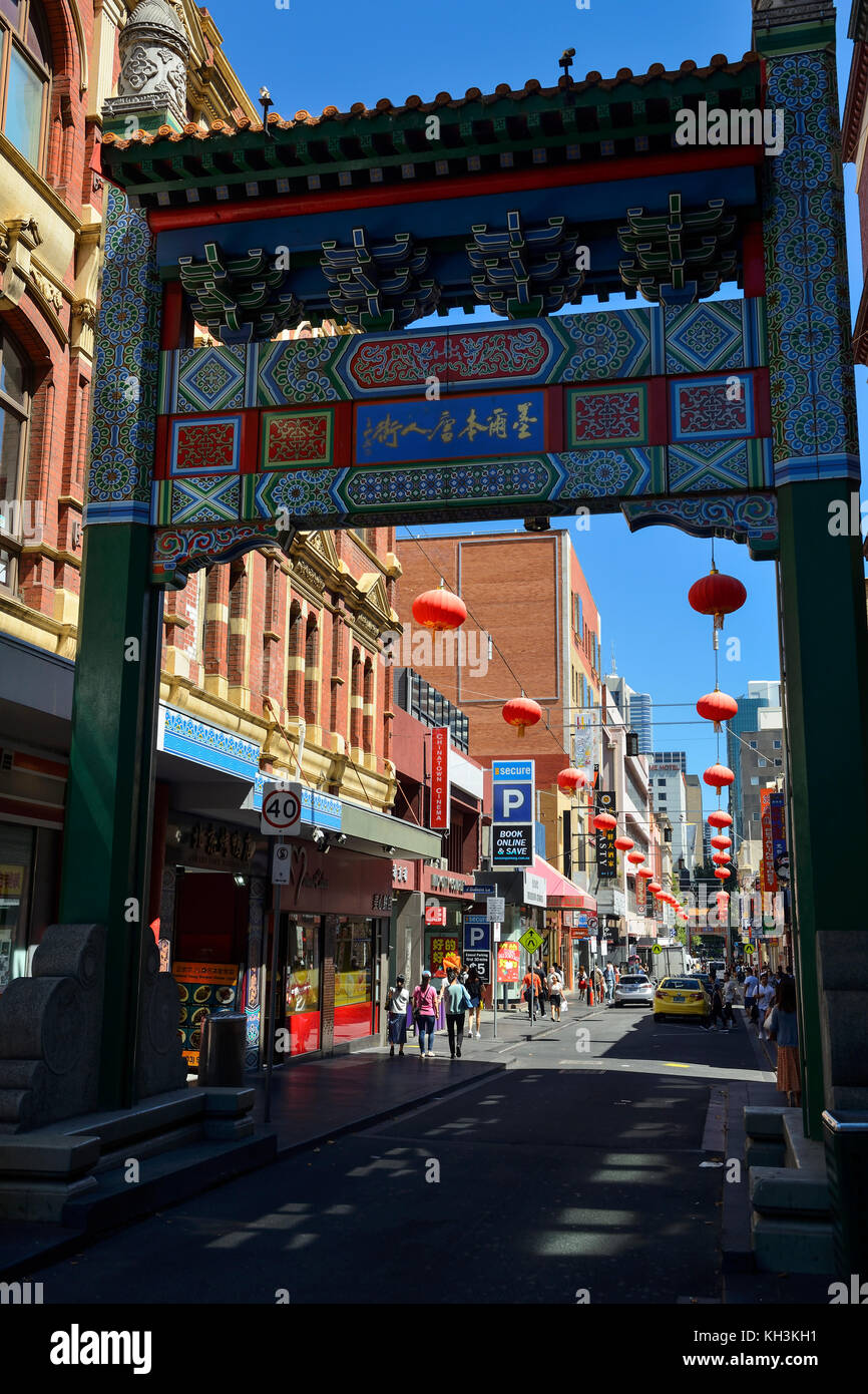 Chinatown Precinct at eastern end of Little Bourke Street in the ...