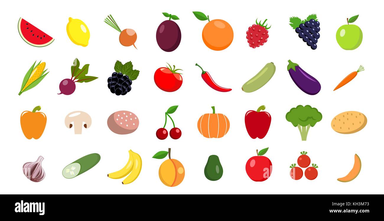 Healthy food delicious fruits Stock Vector Images - Alamy
