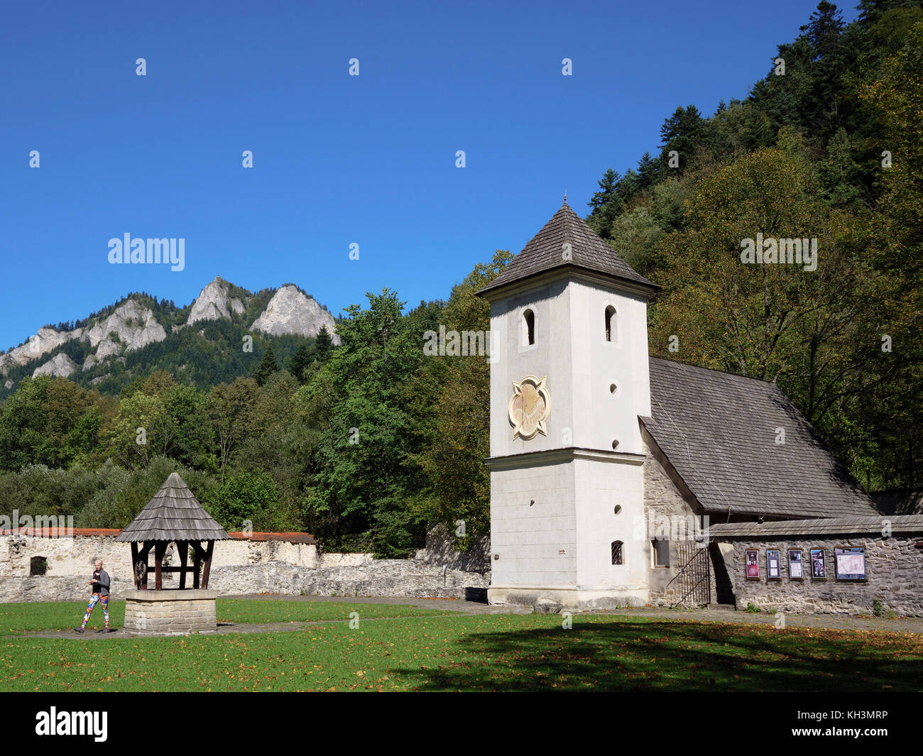 draw well and belltower with sundial at Haus of prior in museum former ...