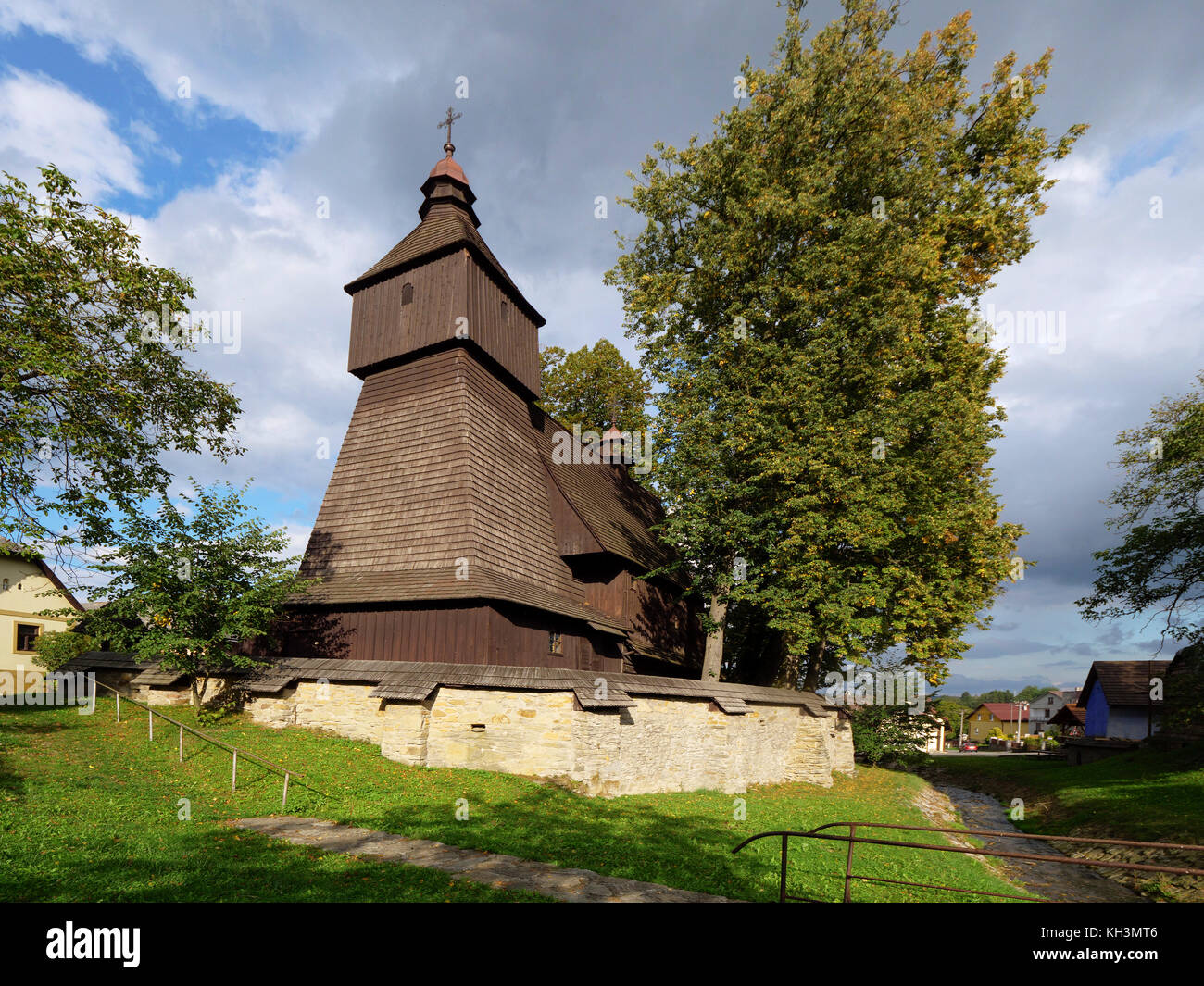 Catholic wooden Church St. Francis 1593-1596 in Hervartov near Bardejov ...