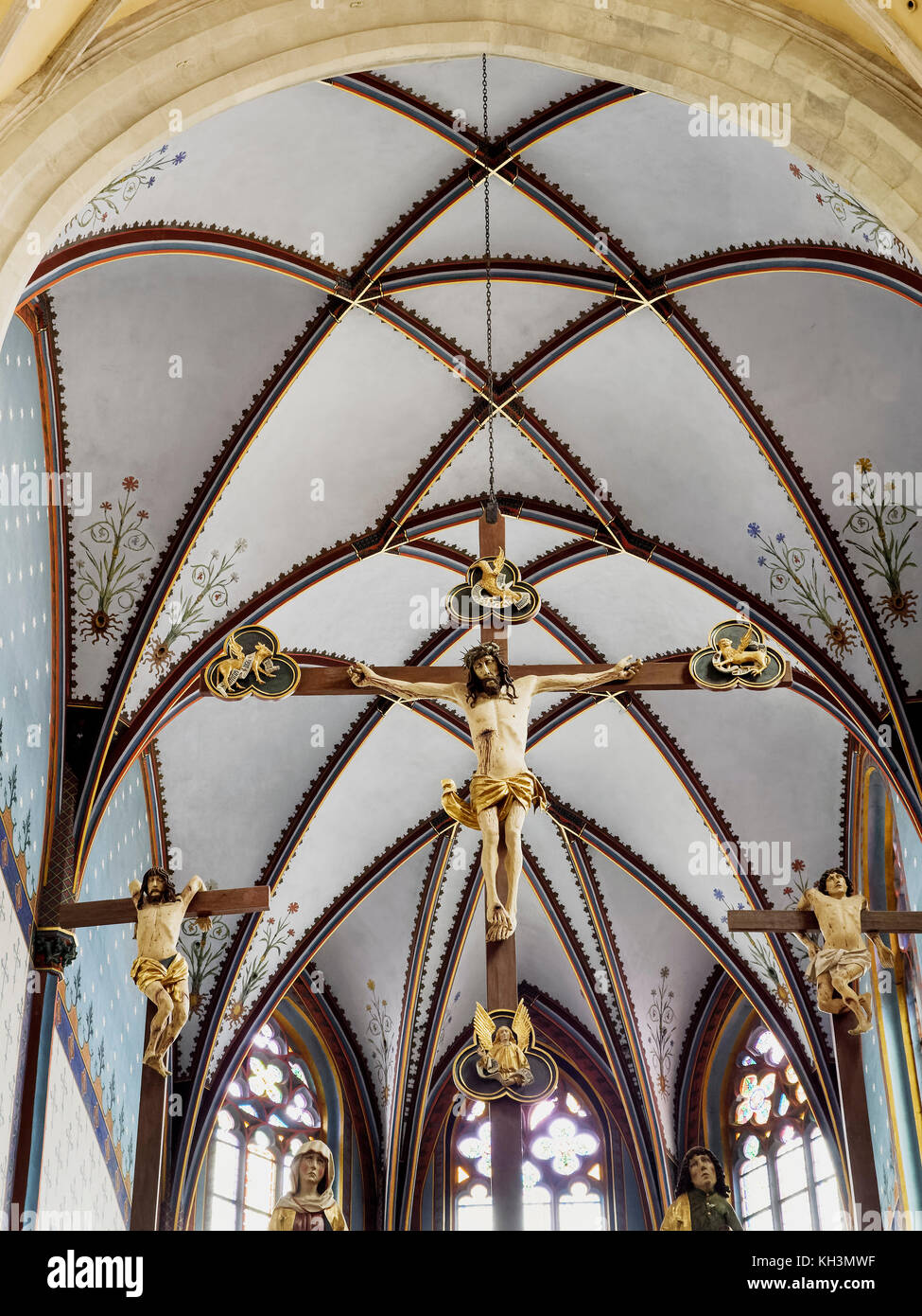 Triumphal cross in gothic church St. Ägidius-bazilika sv.Egidia ...