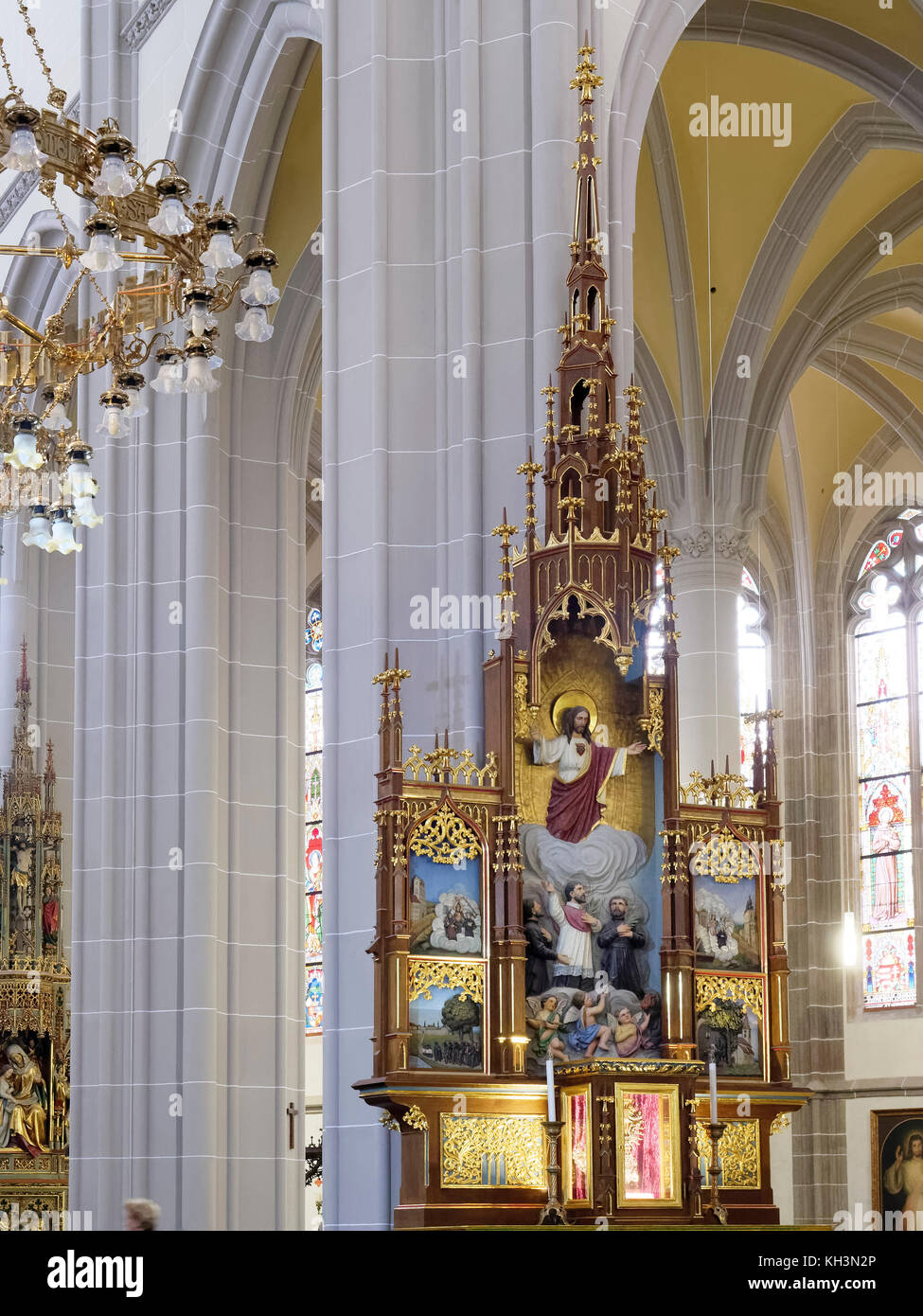 in gothic Cathedral St. Elizabeth in Kosice, Kosicky krajj, Slovakia ...