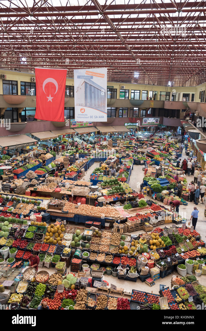 Top view of popular Melike Hatun Bazaar or kadinlar pazari(Women Bazaar ...